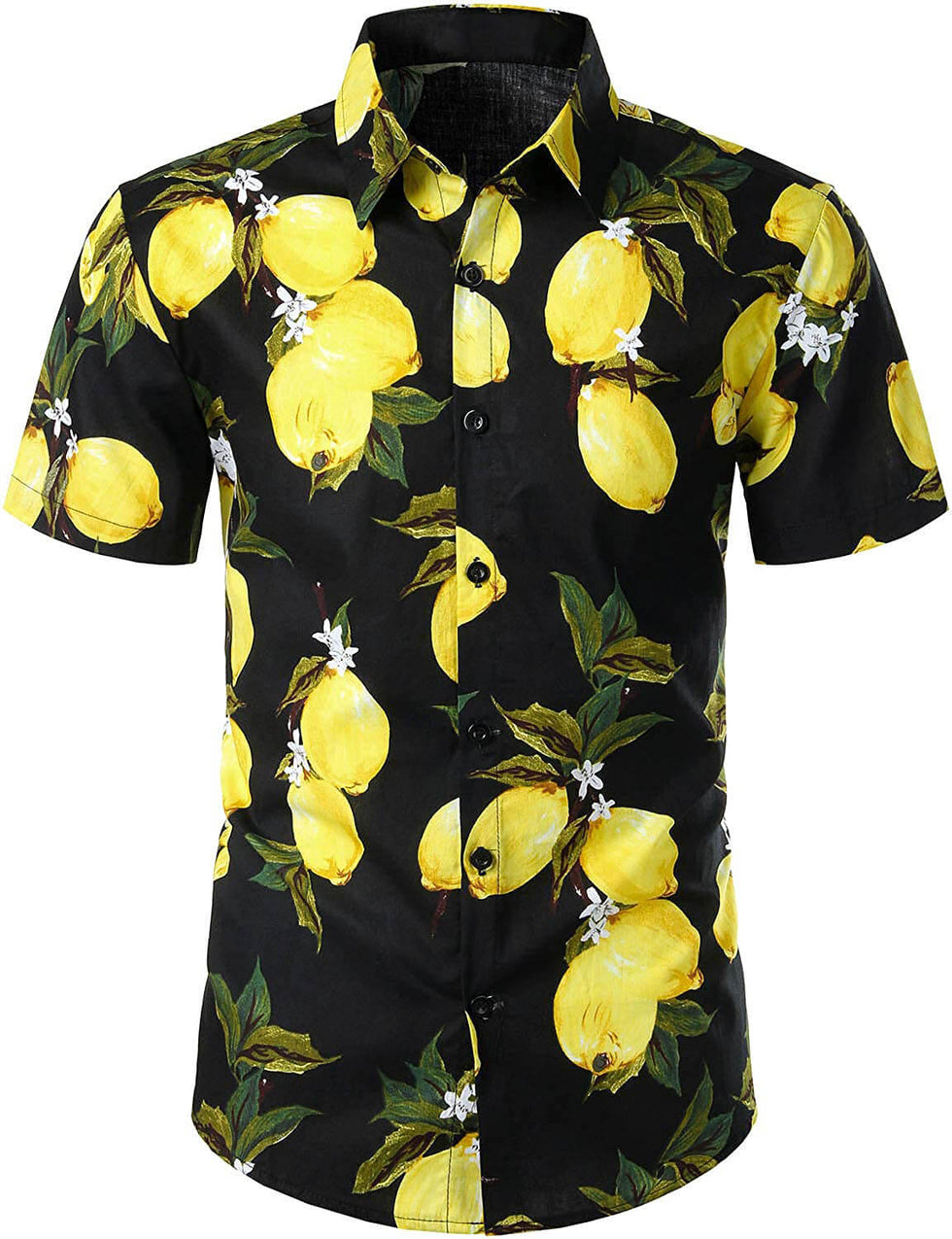 Men's Lemon Print Short Sleeve Hawaiian Shirt – joliplacard