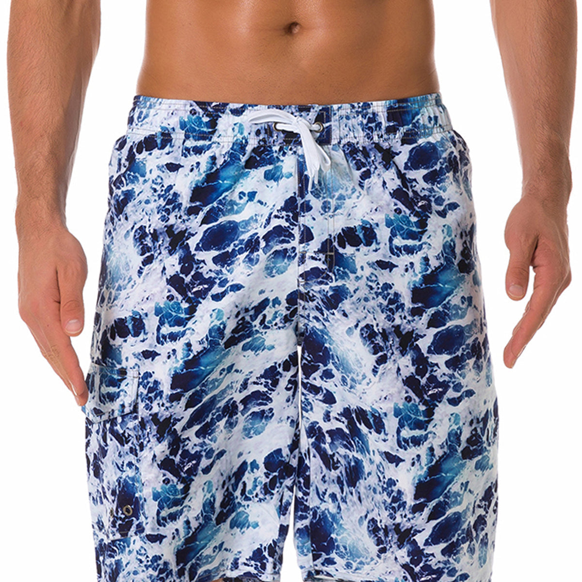 Men's Casual Wave Ocean Print Holiday Summer Beach Shorts Swimming Tru ...